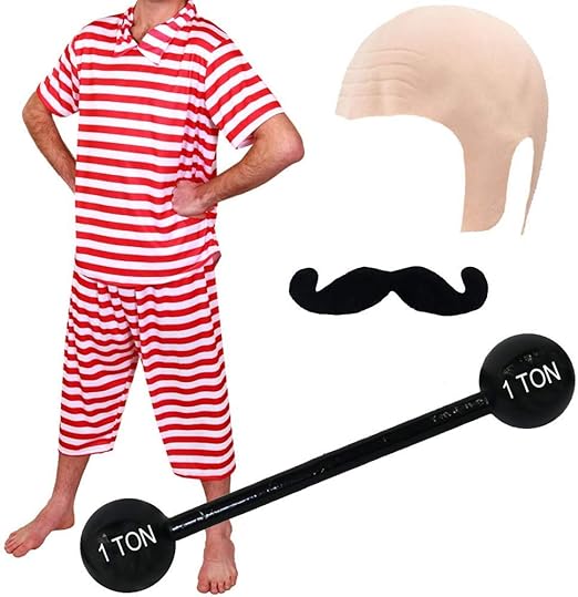 MENS CIRCUS VICTORIAN STRONGMAN COSTUME OLD TIME WEIGHTLIFTER FANCY ...