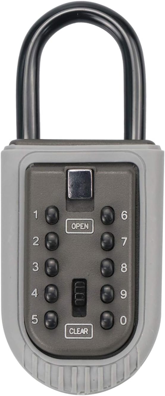 BenRich Outside Key Safe Push Button Box with 10 Digit Code Shackle ...