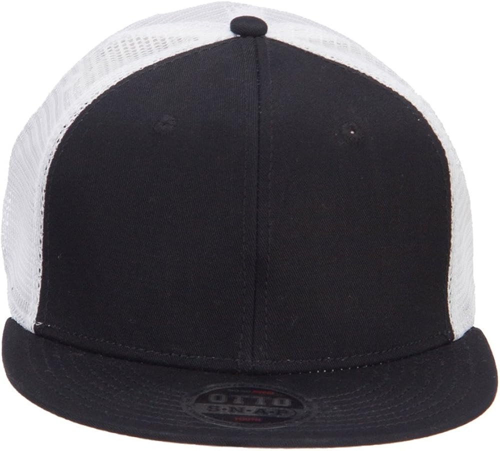 Mesh Premium Snapback Flat Bill Cap - White Black OSFM: Amazon.ca: Jewelry