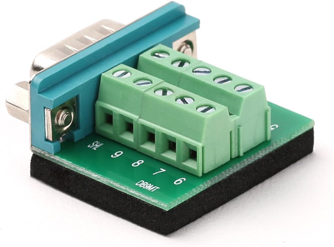 DB9 breakout board DB9 RS232 serial male to terminal block 10P adapter ...