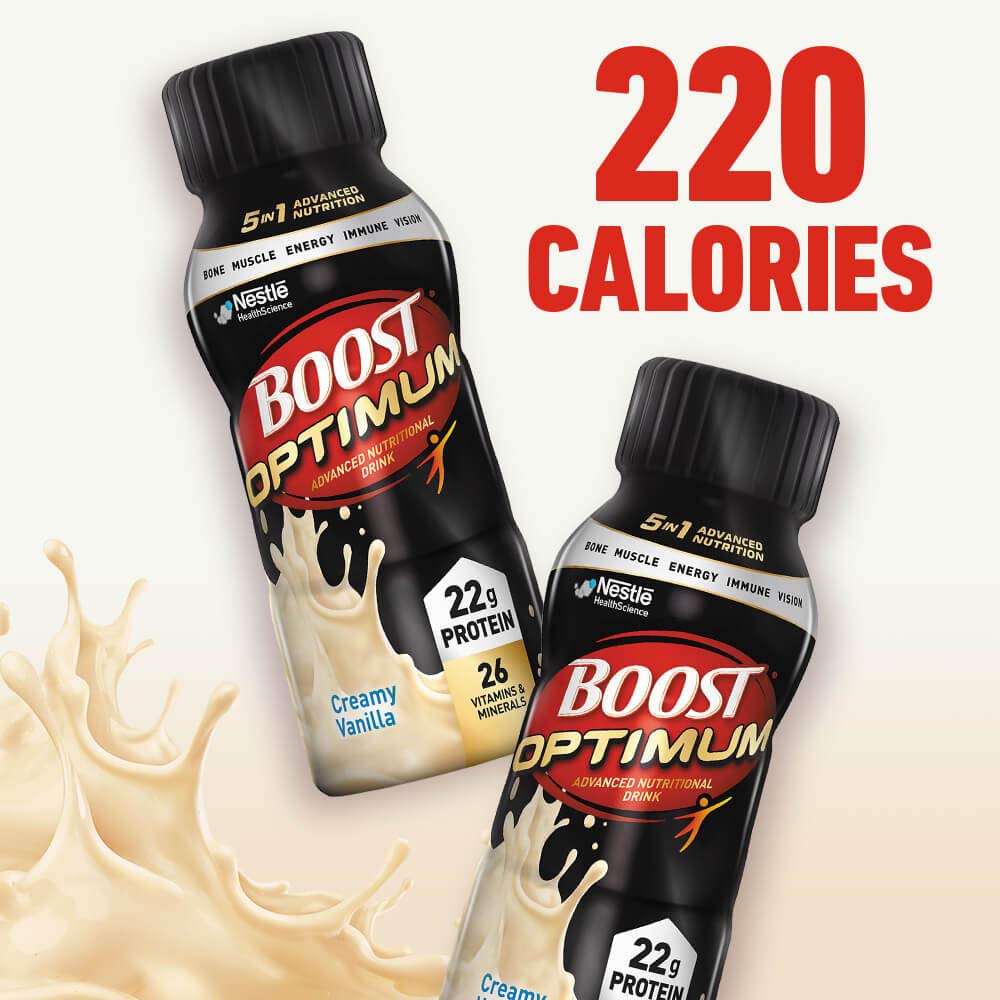 Boost Optimum Advanced Nutritional Drink, Creamy Vanilla, 8 fl oz ...