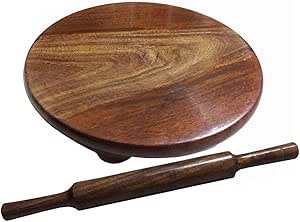 Amazon.com: Wooden Belan Chapati (Roti) maker, Shisham Wood, Chakla ...