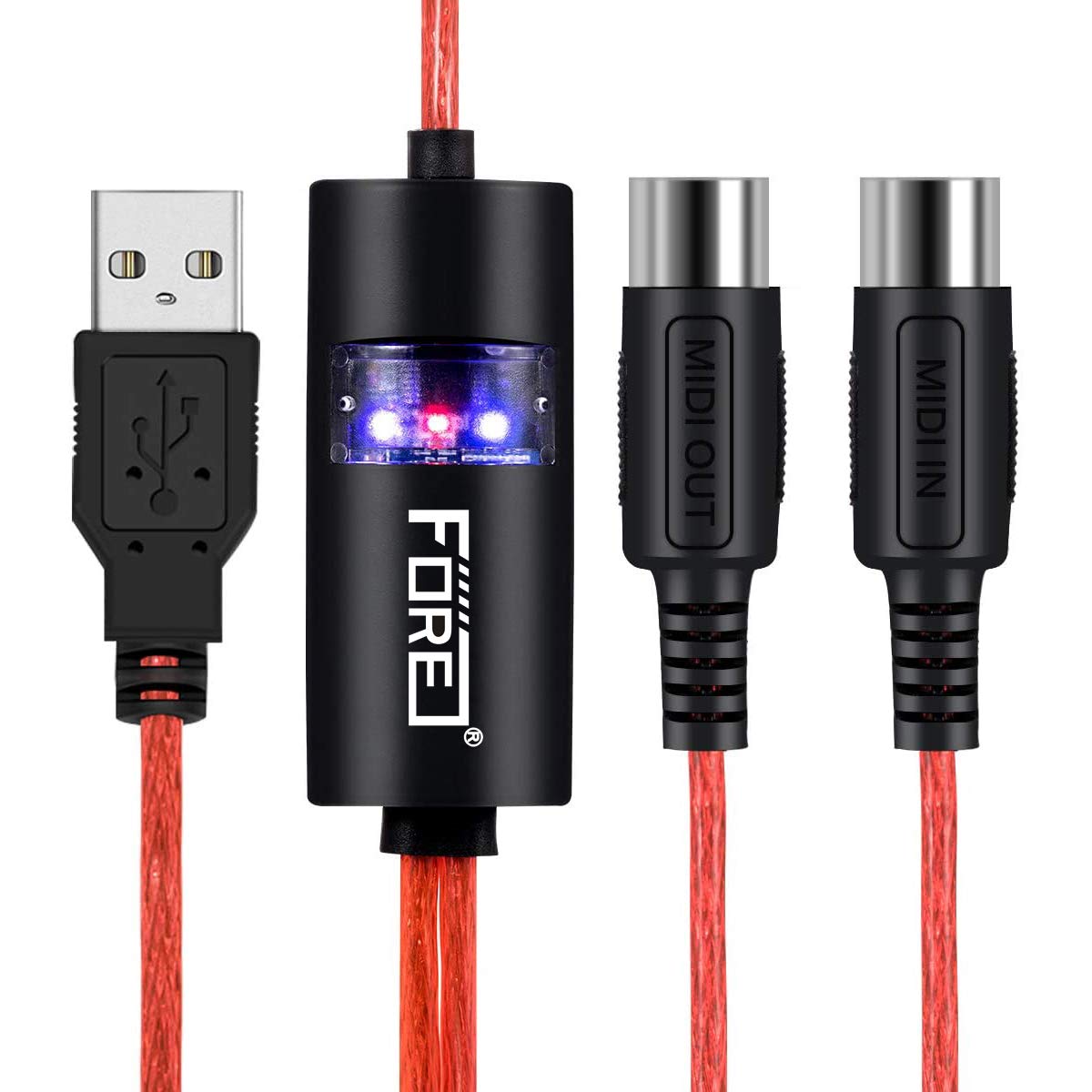 Mua FORE MIDI to USB Interface MIDI Cable Adapter with Input&Output Connecting with Keyboard ...