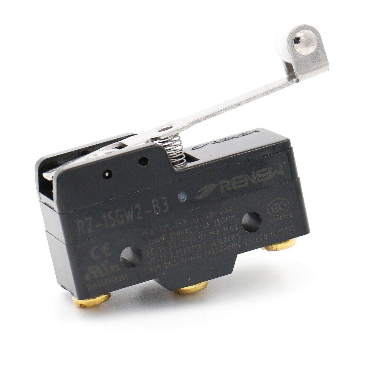 Basic Switches Baomain Micro Switch RZ-15GW2-B3 3-screw Terminal Long Hinge Roller Lever AC DC ...