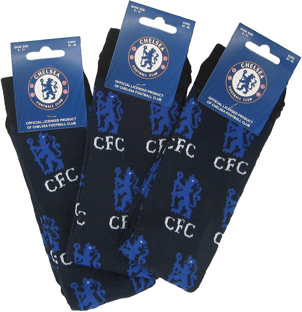 EPL Chelsea FC 3 Pack Men's Socks 8-11 - Authentic: Amazon.co.uk: Clothing