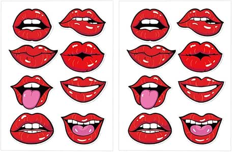 Amazon.com: Exceart 80Pcs Mouth Stickers Face Cover Stickers Lips ...