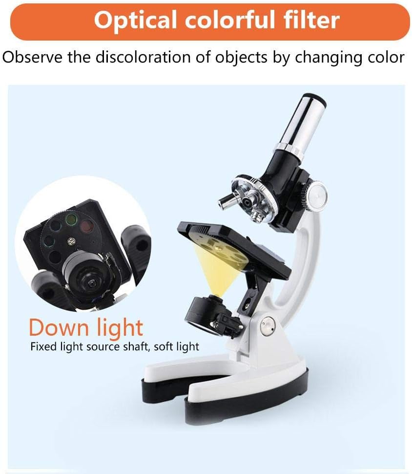 Fdit 100X-1200X Microscopes for Kids Students Adults, 100/600/1200X ...