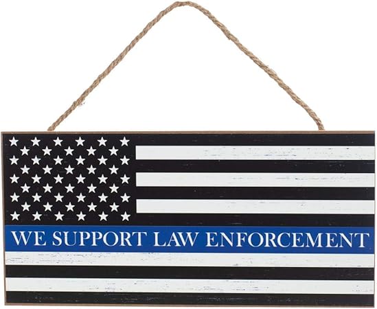 Amazon.com : Support Law Enforcement Wooden Sign - 12" x 6", Black ...
