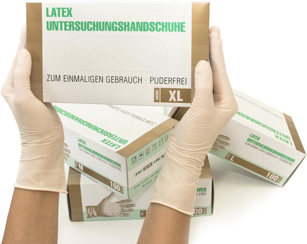 Untersuchungshandschuhe Latex unsteril puderfrei Größe XL, 10x100 St ...