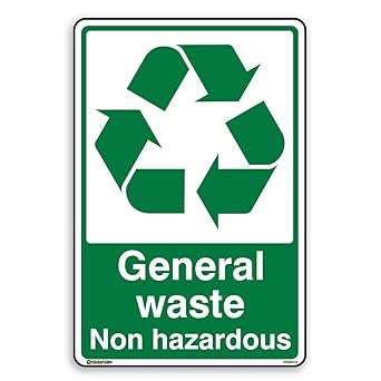 General Waste - Recycling Sign - Self Adhesive Sticker (A3-297mm x ...