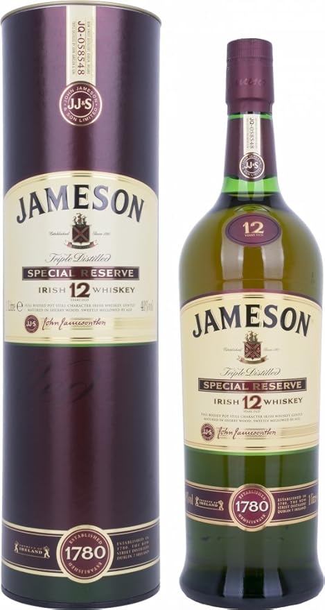 Jameson 1780 12 Years Old Irish Whiskey 1 L (with Gift Bag: Amazon.co ...