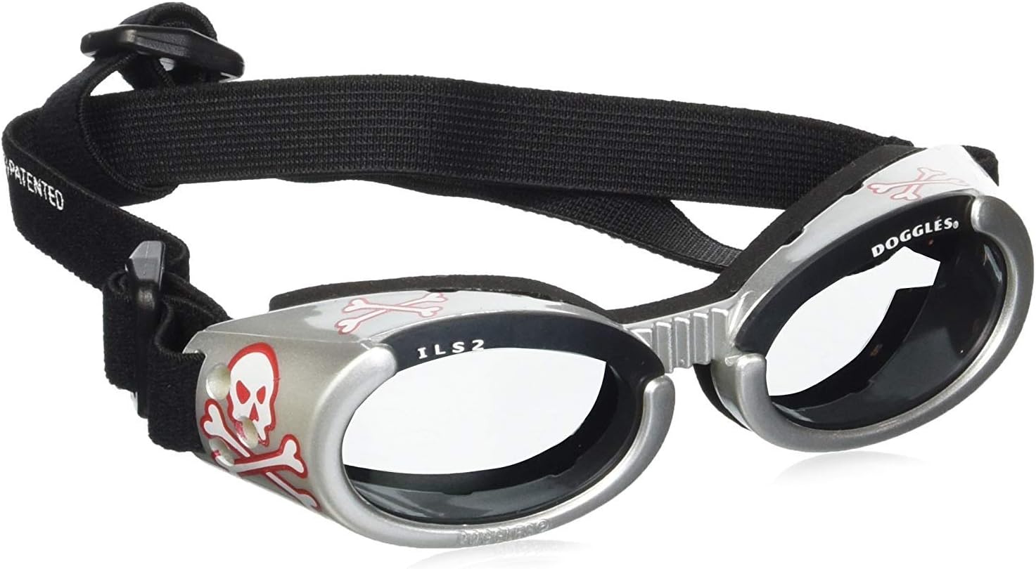 Amazon.com : Doggles Dog Goggles ILS With Skull Crossbones/ Smoke Lens ...