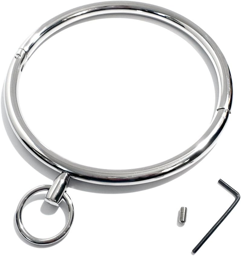 Amazon.com: Stainless Steel Locking Ring Adult Slave Collar Neck Choker ...