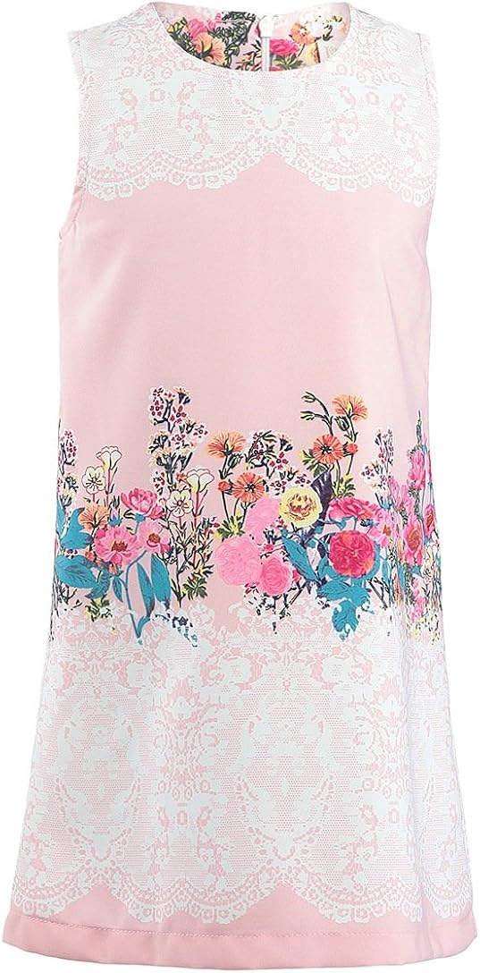 Amazon.com: Lilax Girls' Mixed Print Sleeveless Toddler Casual Floral ...