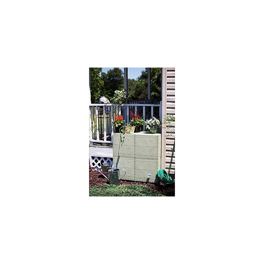 Enginuity 2051204 100Gal Tan Rain Barrel, White - irrigation supplies