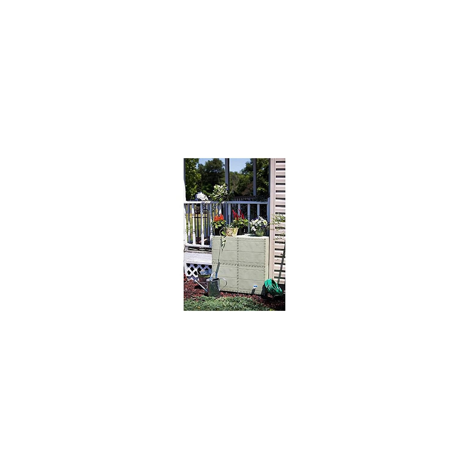 Enginuity 2051204 100Gal Tan Rain Barrel, White - irrigation supplies