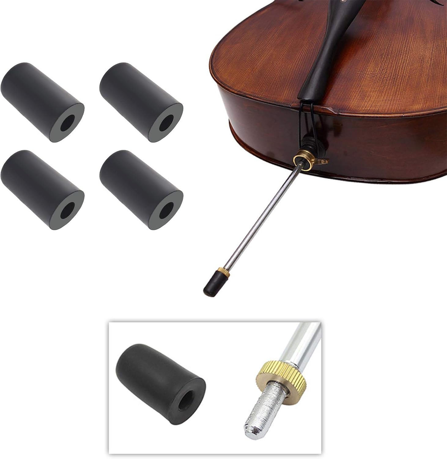 OTOTEC Cello Anchor Holder Anti Slip Stopper Endpin Pad with Round-ring ...