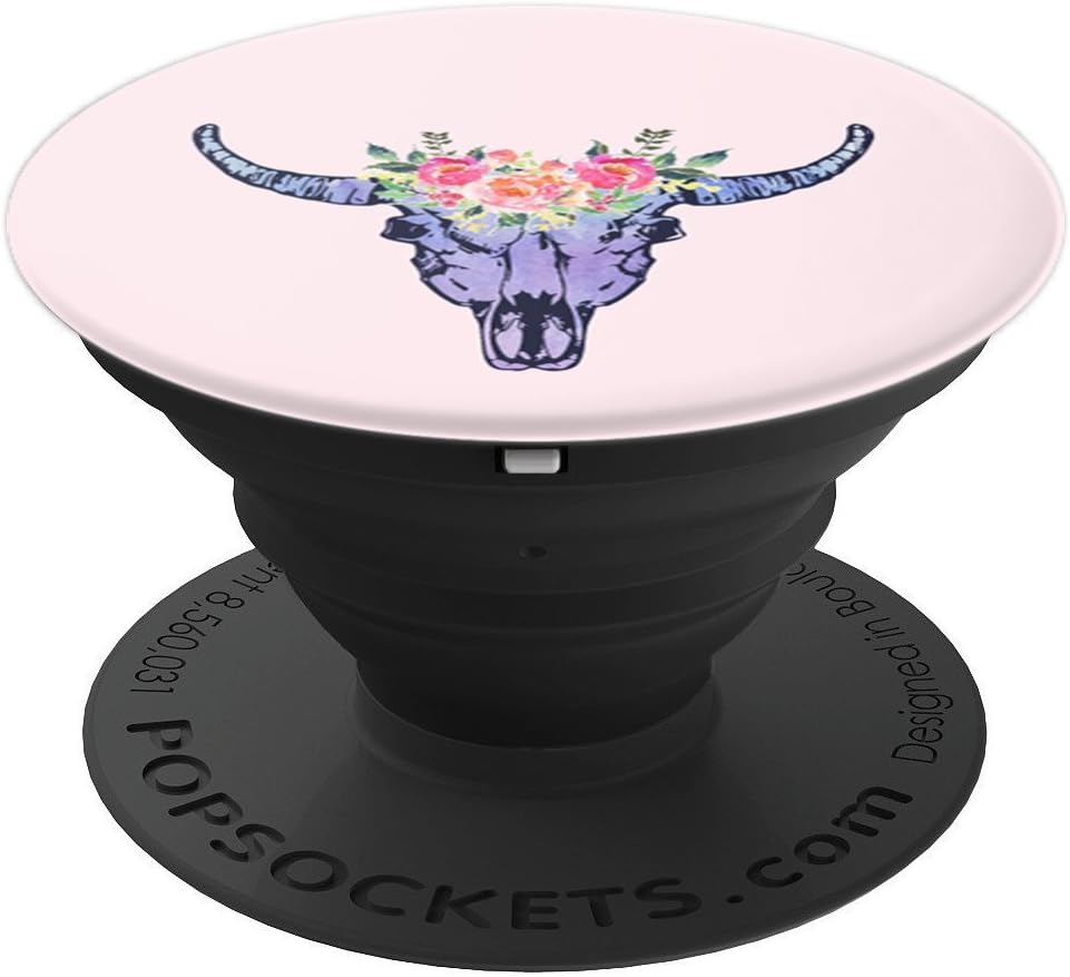 Amazon.com: Cow Skull Pop Socket PopSockets Grip and Stand for Phones ...