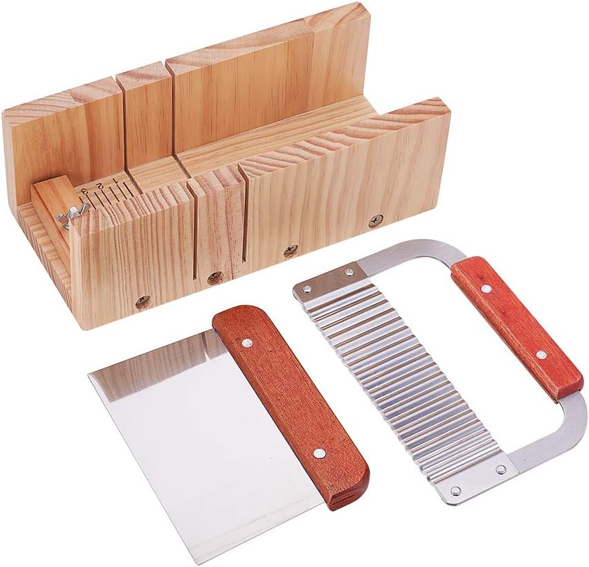 PandaHall Elite Adjustable Wooden Soap Cutter Mold with Wavy Straight ...