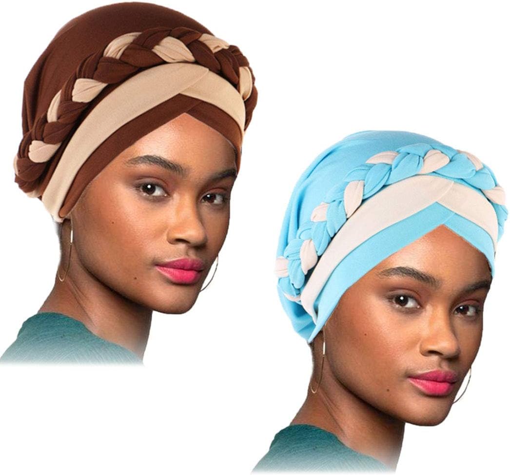 Woeoe Gorro elástico suave para la cabeza, turbante africano, color ...