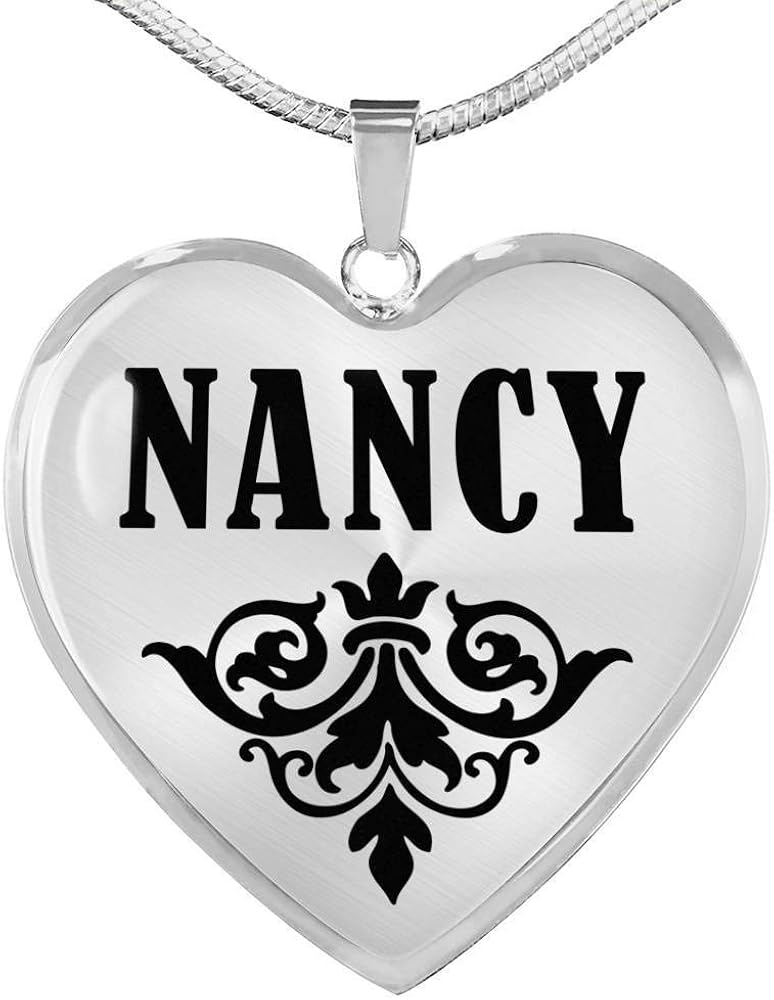 Amazon.com: Nancy v01 - Heart Pendant Luxury Necklace Personalized Name ...