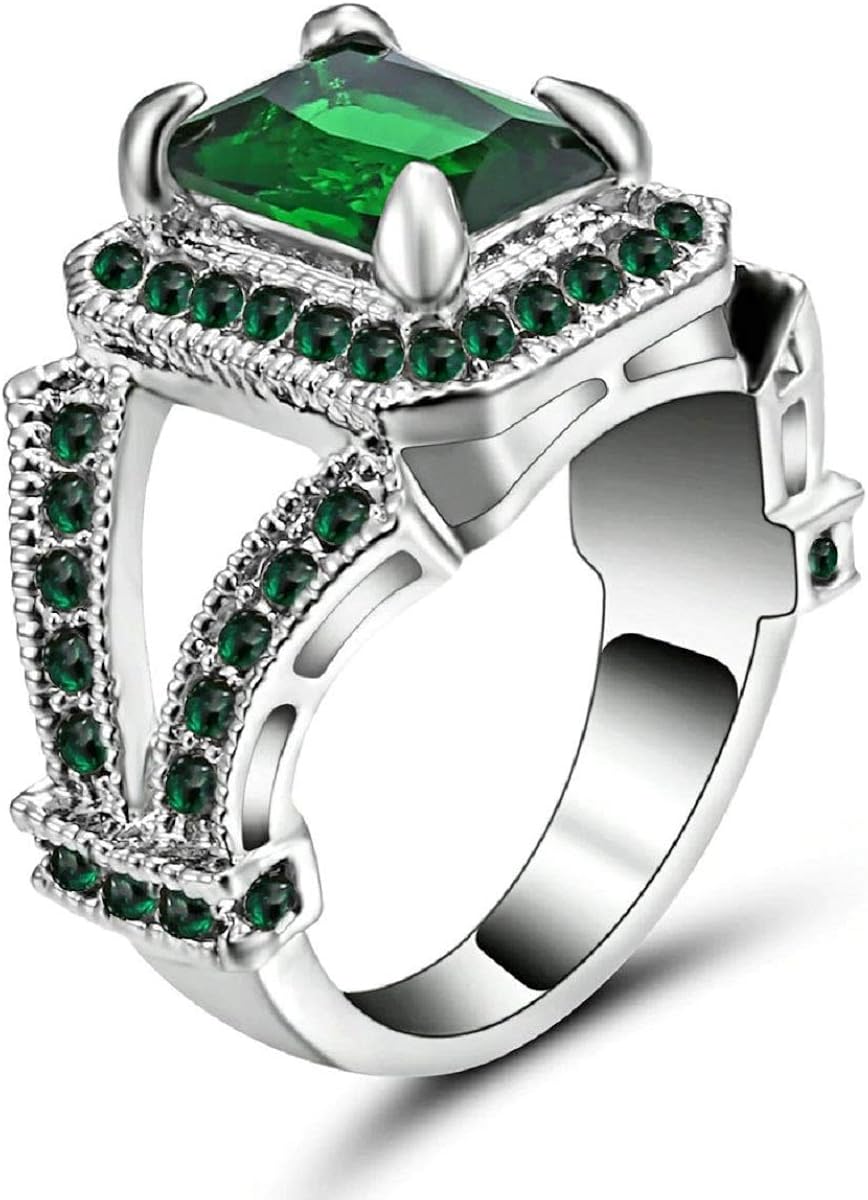 Buy RUVEE Inner Aura Green American Diamond Green Platinum Plated Alloy ...