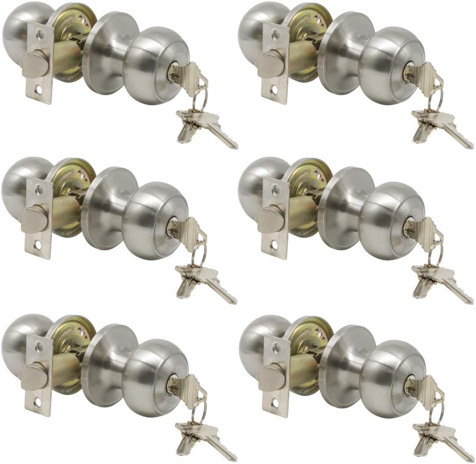 6 Pack Probrico Interior Bedroom Entrance Doorknobs Door Lock One ...