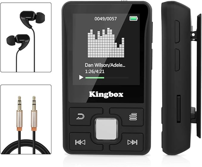 Lecteur MP3, Mini Lecteur MP3 Bluetooth Sport avec Kingbox 32Go, HiFi ...