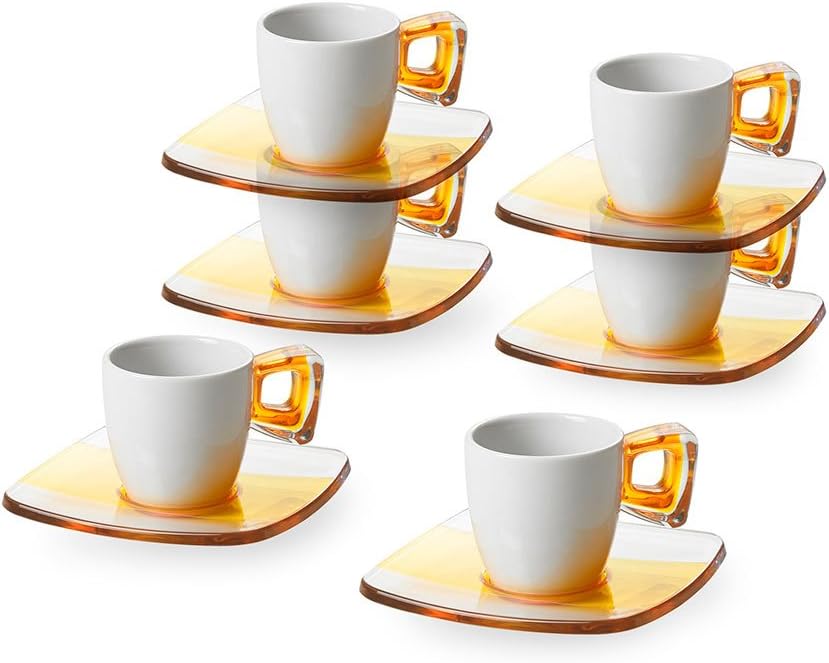 Amazon.com: Omada Design 6 coffee cups in porcelain and acrylic, 3.17 ...