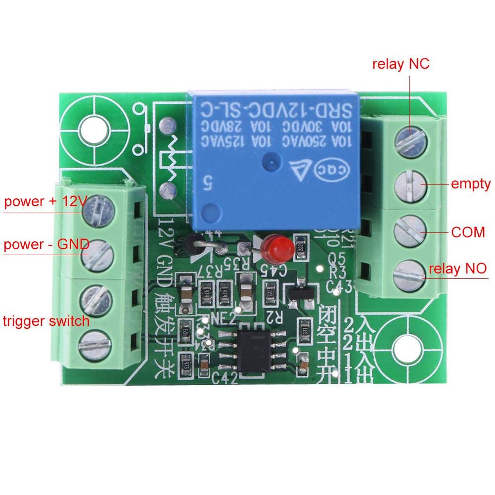Relay Module, Fydun DC 12V Single Channel Bistable Circuit Trigger ...