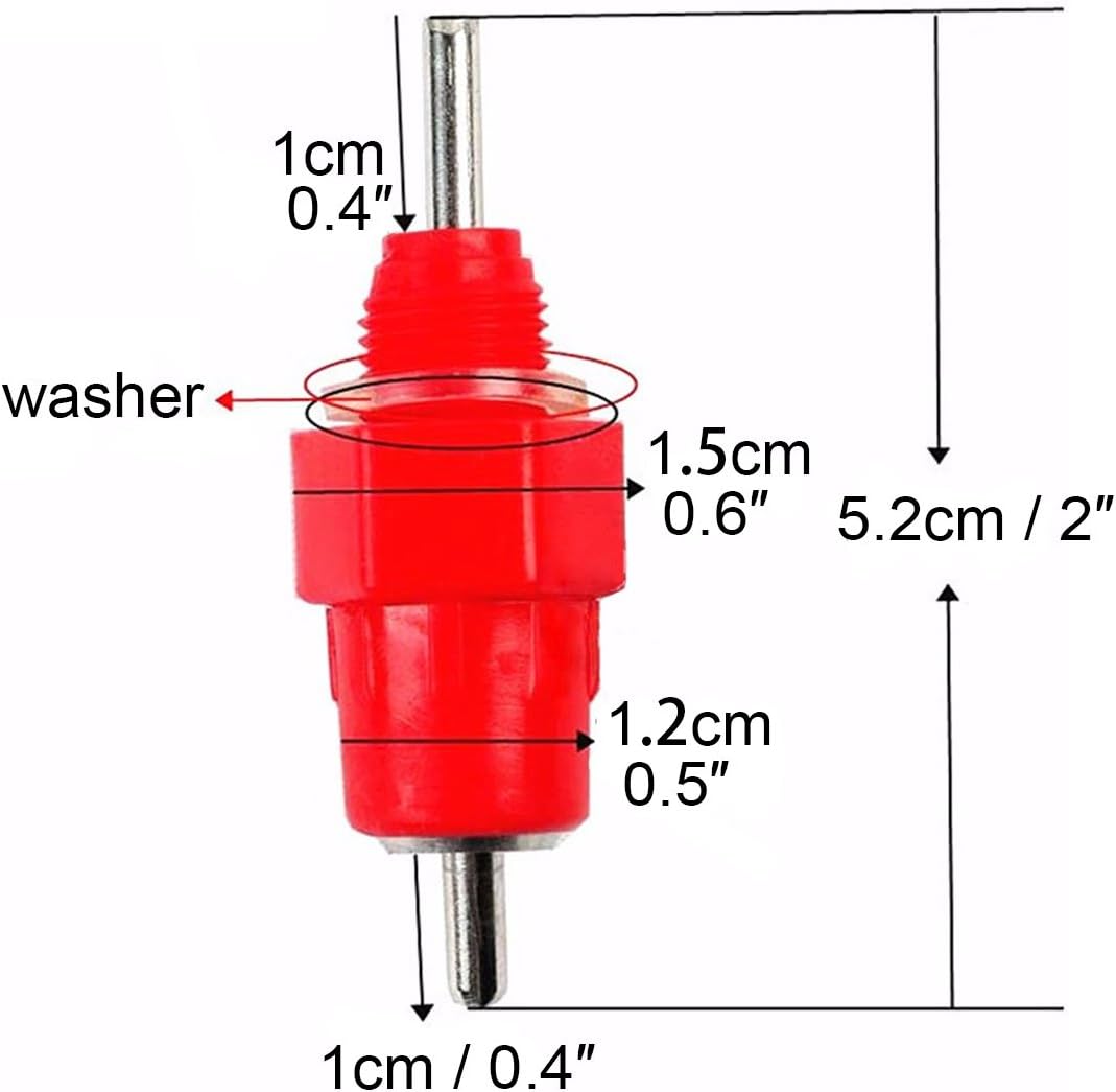 Evilandat 20/50 Pack Automatic Water Nipple Feeder Waterer Drinker ...