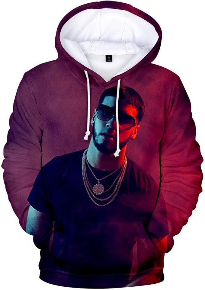 HTRWHTRE Singer Anuel AA Sudaderas Deportivas con Capucha para Hombre y ...