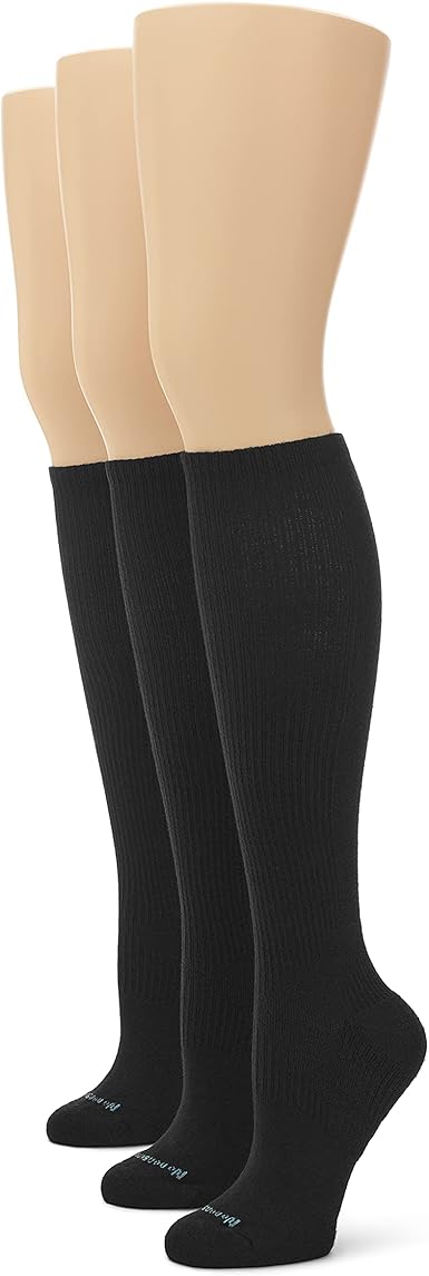 No Nonsense Women's Feel Good Compression Knee High Sock, 3 Pair Pack ...