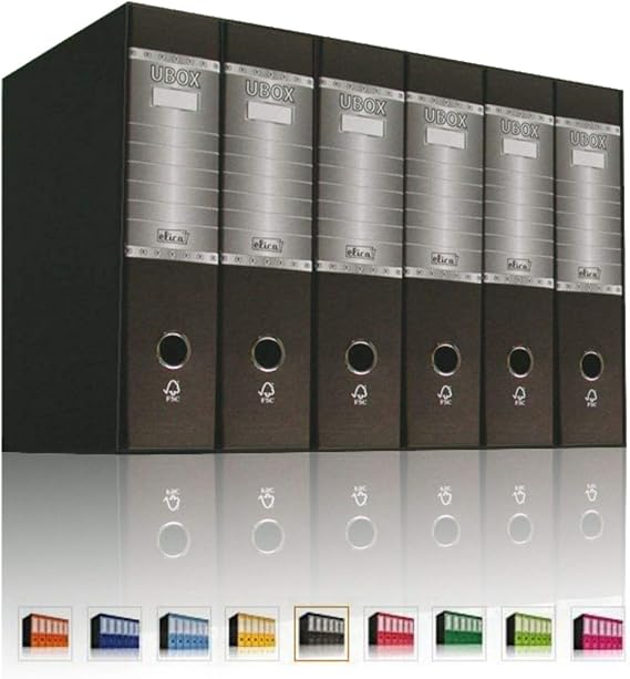 LogicaShop UBOX 6 Raccoglitori ad anelli a4 dorso 8 con Meccanismo a ...