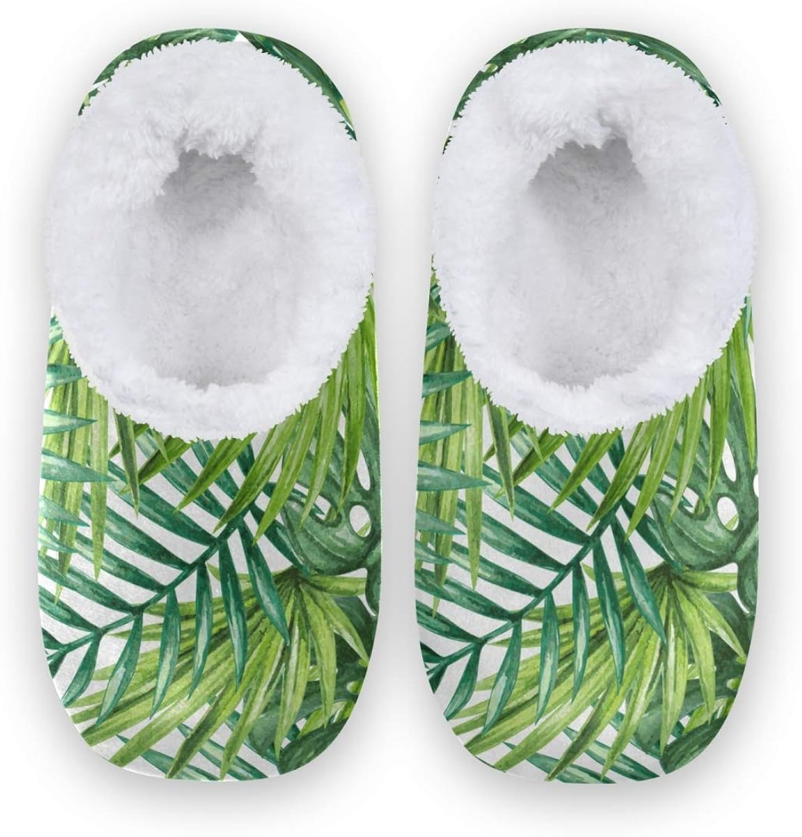 Rxyy Tropical Palm Leaves Slippers for Women and Men, Womens Coral ...