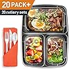 Amazon.com: [20 Pack] 32 Oz. 2 Compartment Meal Prep Containers Durable ...