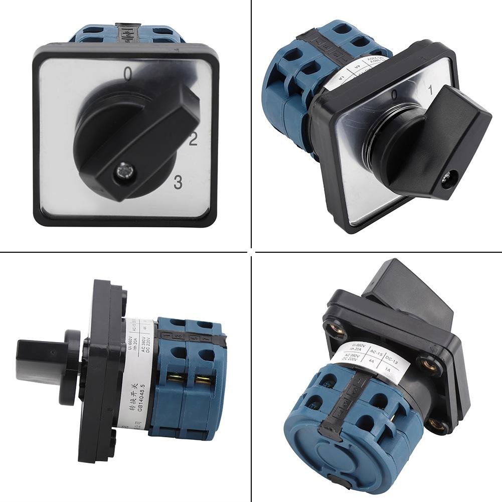 660V 20A Changeover Switch 4-Position 2 Pole Rotary Selector Universal ...