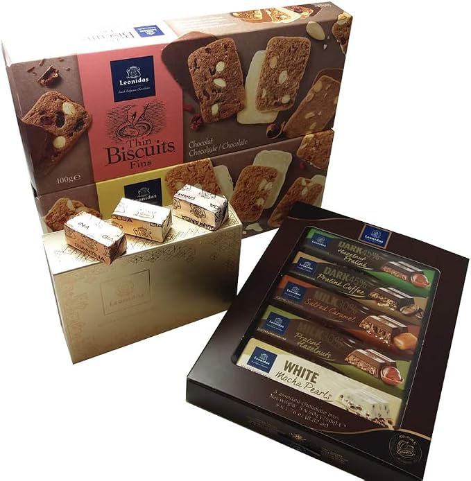 Belgian Chocolate Gifts, Luxury Leonidas Biscuits, 5 Bars and 24 ...
