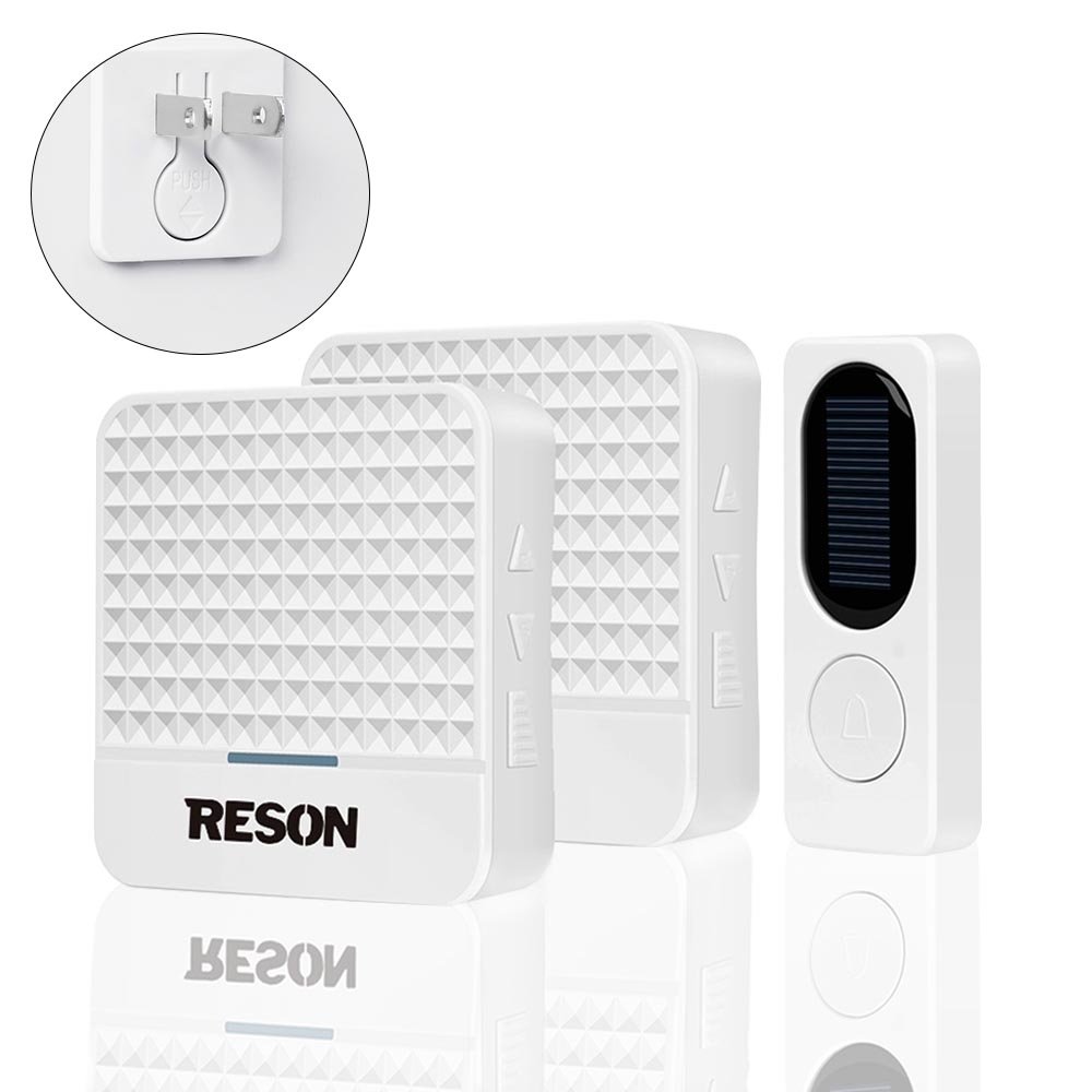 Buy Wireless Door Bell,Reson Rechargeable Waterproof Solar Wireless ...