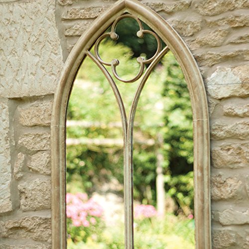 3ft 5in x 1ft 10in Stone Effect Steel Church Window Wall Mirror: Amazon ...