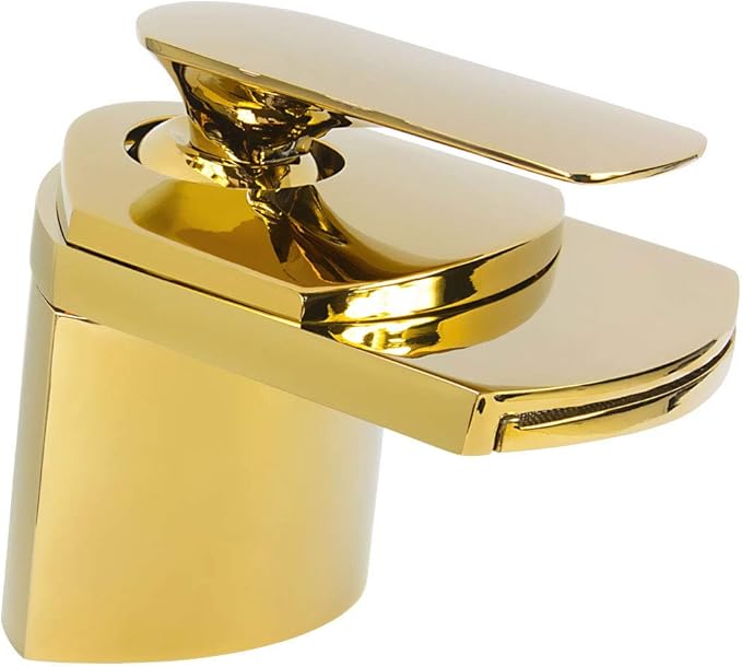 Big waterfall bath basin tap taps GOLD design: Amazon.co.uk: DIY & Tools