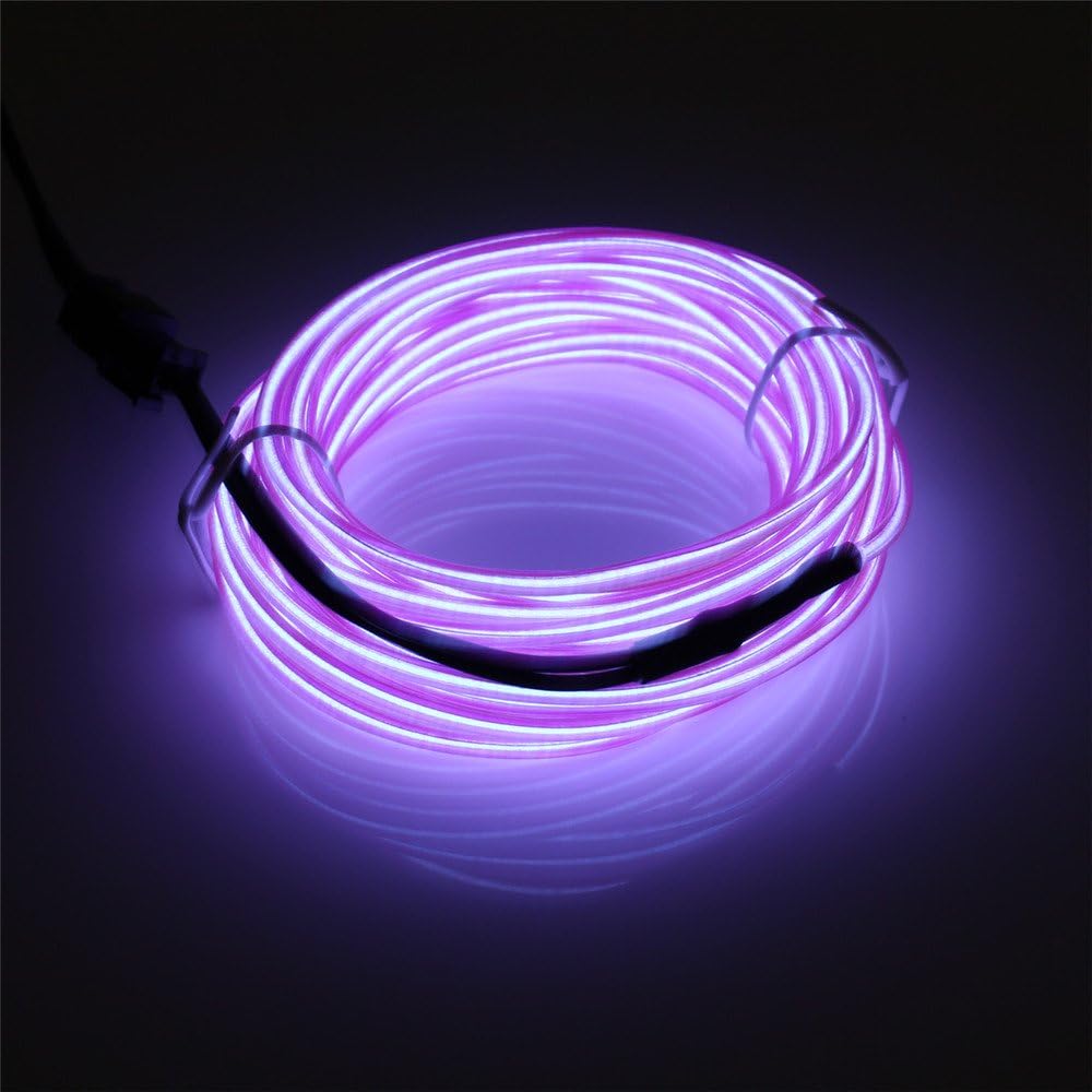 JIGUOOR 5M EL Wire, Battery-powered Bright Neon Light Rope Tube 360 ...