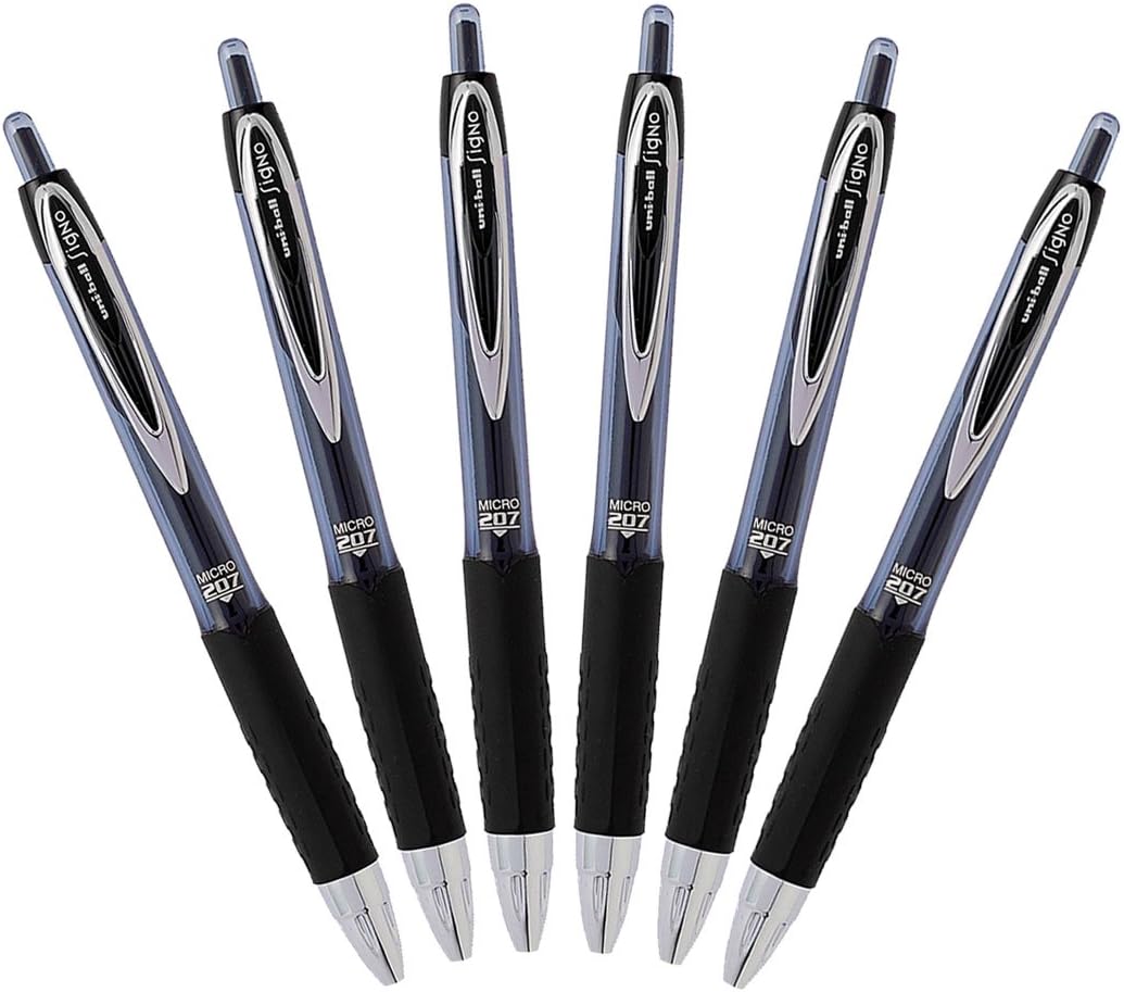 Uniball 207 Retractable Gel Pens 0.38mm Ultra Micro Point Uniball 207 ...