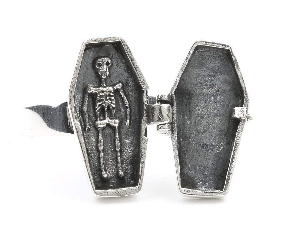 Amazon.com: Coffin Poison Ring, Sterling Silver Poison Ring, Skeleton ...