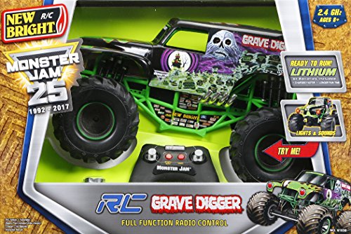 New Bright 61030G 9.6V Monster Jam Grave Digger RC Car, 1:10 Scale Toys ...