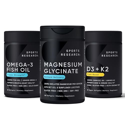 Sports Research® Multivitamins Pack - Magnesium Glycinate + Omega 3 ...