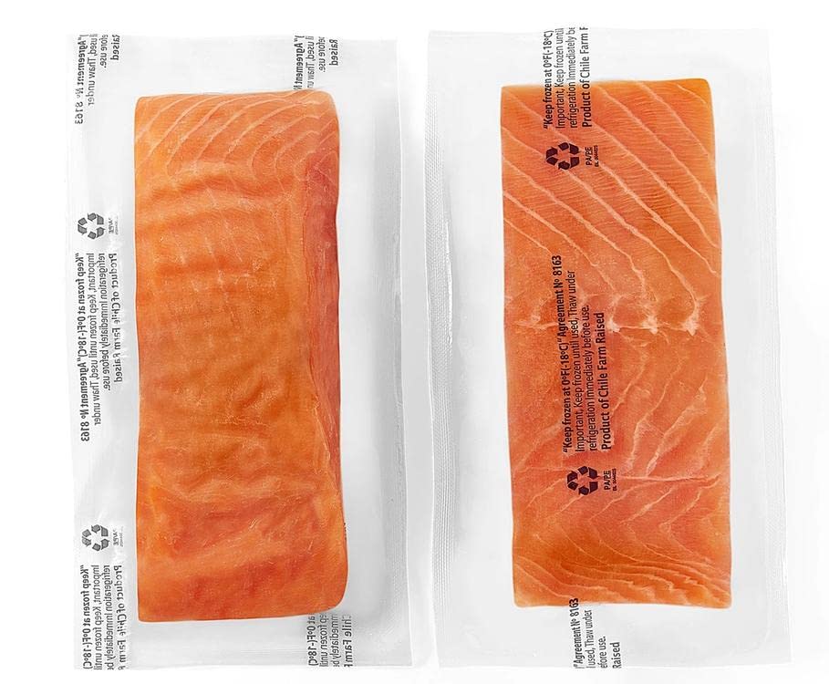 Oshēn Brand - Atlantic Salmon - 1 dozen - 6 oz Frozen Skinless Fillet ...
