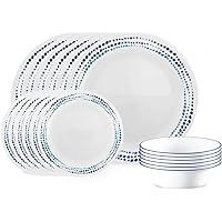 Corelle Ocean Blue Dinnerware Set for 6 | 18 Piece Chip and Crack ...