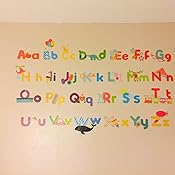 Amazon.com: Whimsical Alphabet Decorative Peel & Stick Wall Art Sticker ...