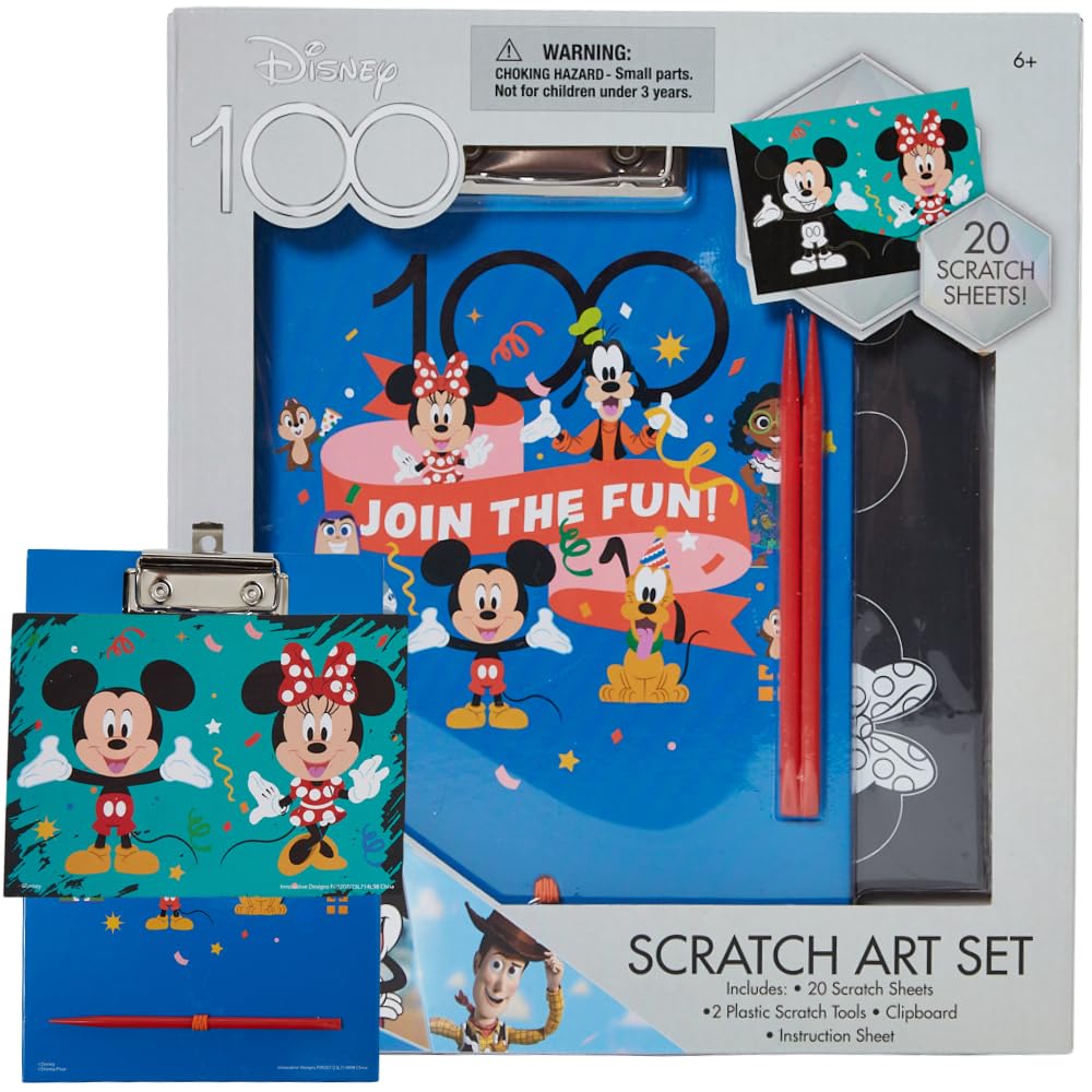 Innovative Designs Disney 100 Kids Coloring and Activity Scratch Paper ...